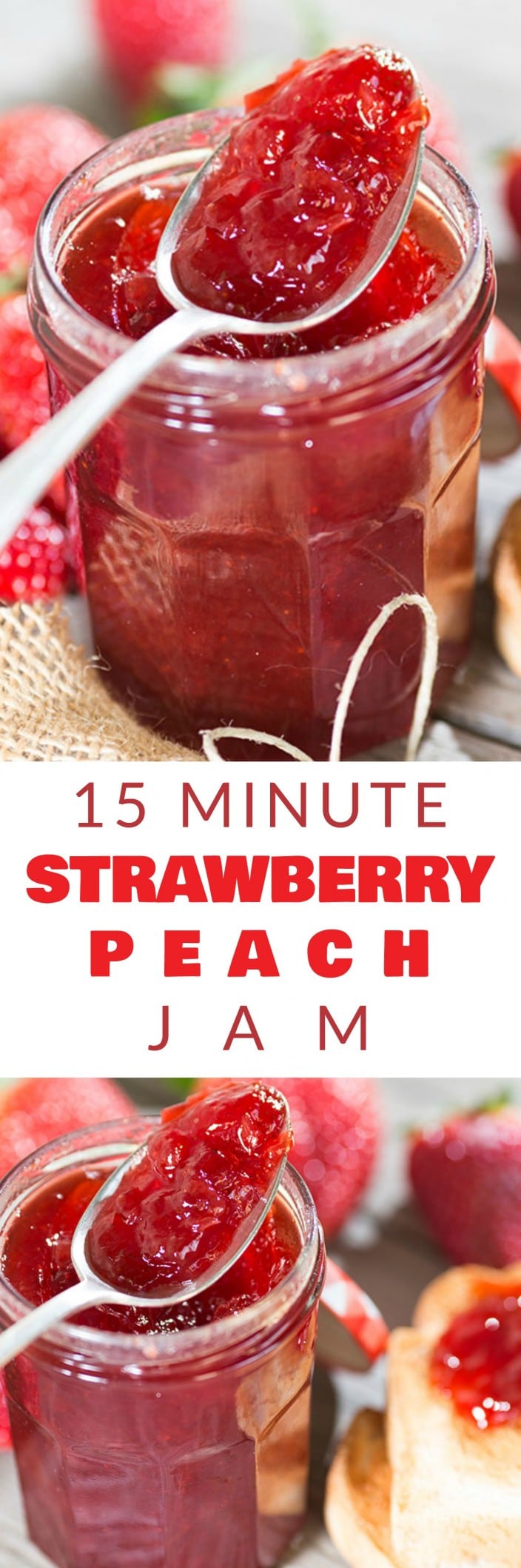 15 Minute Strawberry Peach Jam - Brooklyn Farm Girl