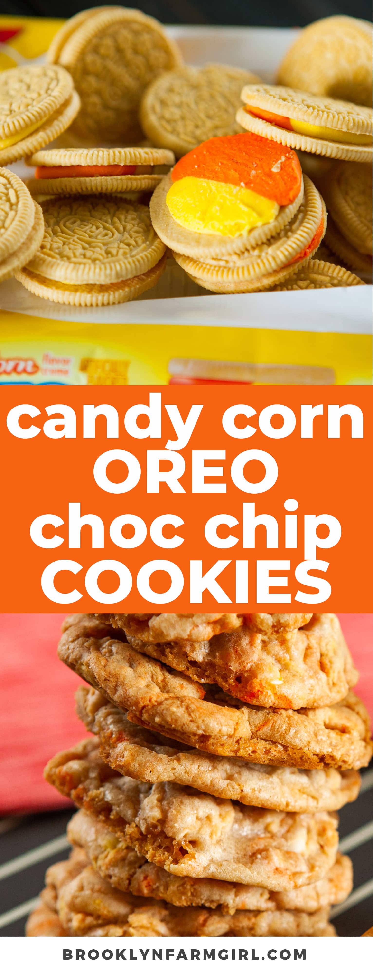 Candy Corn Oreo Chocolate Chip Cookies - Brooklyn Farm Girl