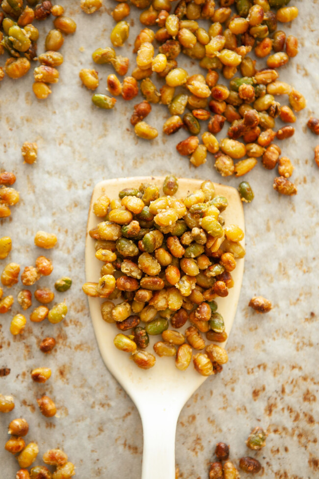 Crispy Wasabi Parmesan Soybeans - Brooklyn Farm Girl