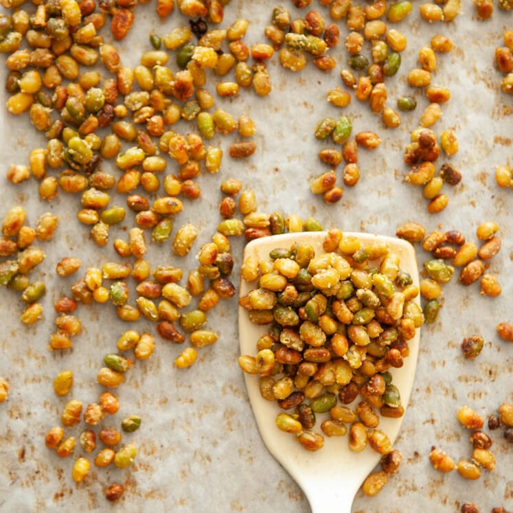 Crispy Parmesan Wasabi Soybeans - Brooklyn Farm Girl
