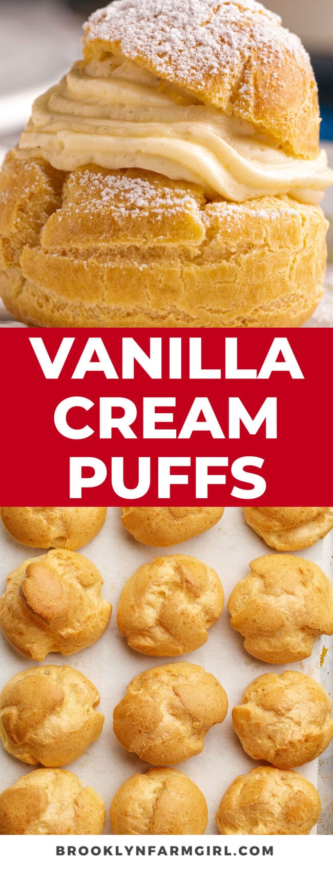 Cream Puffs with Vanilla Pudding Filling - Brooklyn Farm Girl