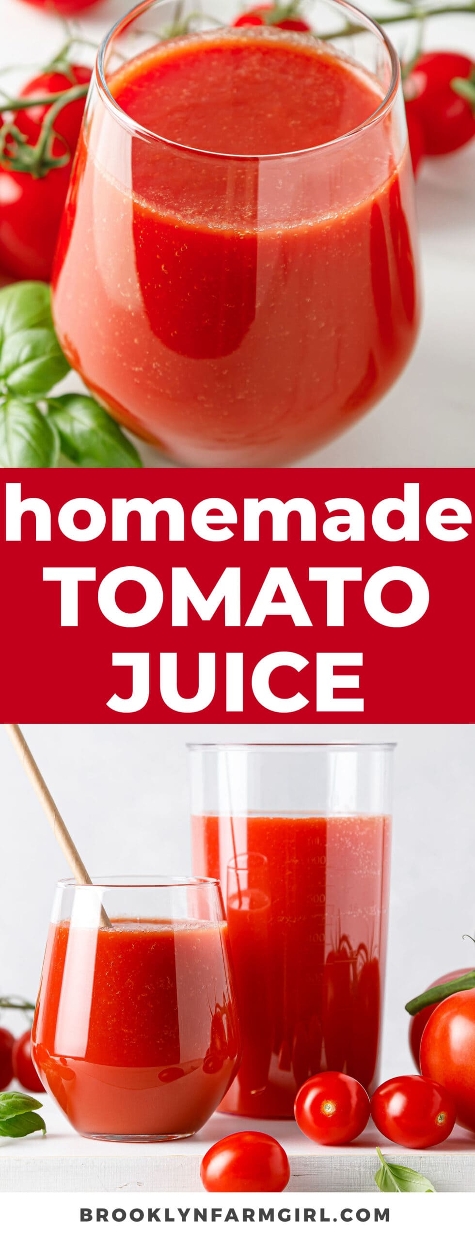 2-Ingredient Tomato Juice with Fresh Tomatoes - Brooklyn Farm Girl