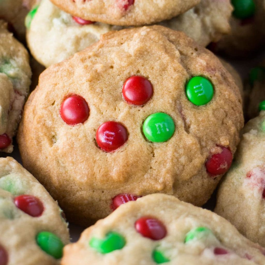 Christmas M&M Cookies - Brooklyn Farm Girl