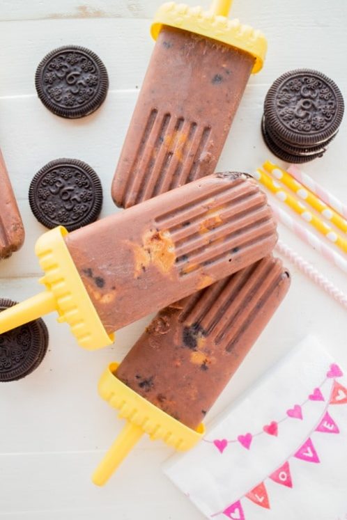 Chocolate Oreo Peanut Butter Popsicles - Brooklyn Farm Girl