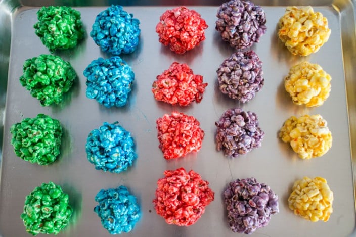 How to Make Rainbow Popcorn Balls - Brooklyn Farm Girl