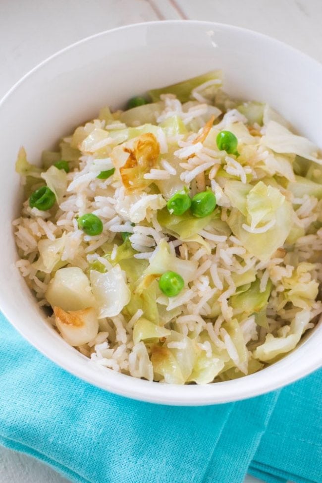 Buttered Rice and Cabbage - Easy Cooked Cabbage Recipe