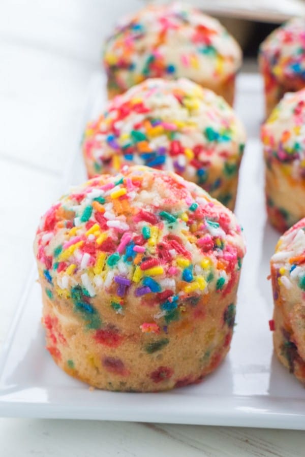 Sprinkle Birthday Cake Muffins - Brooklyn Farm Girl
