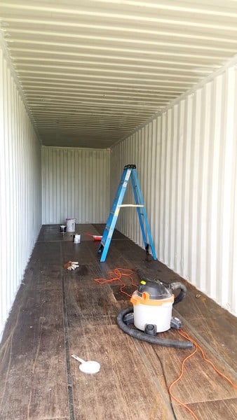 P+M Upstate Adventure: Painting the Interior of the Shipping Container ...