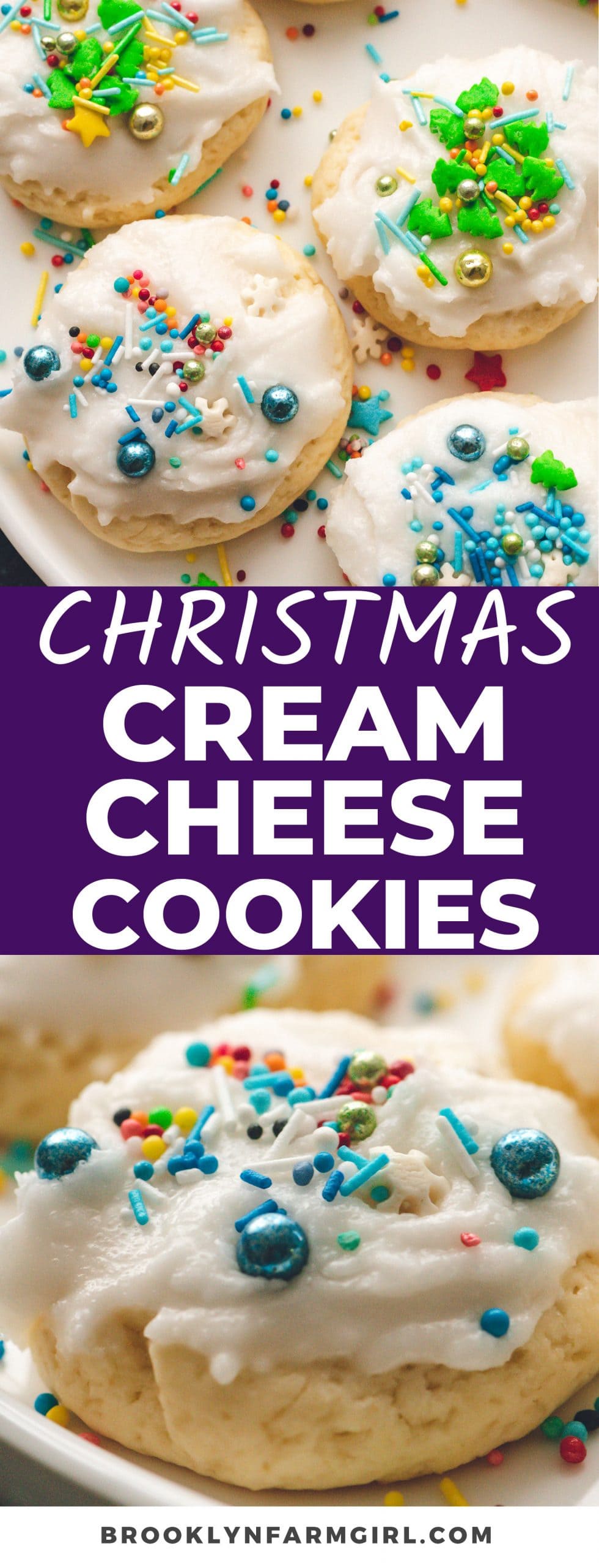 Christmas Cream Cheese Sugar Cookies - Brooklyn Farm Girl