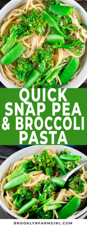 Quick Sugar Snap Peas Pasta with Broccoli - Brooklyn Farm Girl