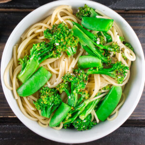 Quick Sugar Snap Peas Pasta with Broccoli - Brooklyn Farm Girl