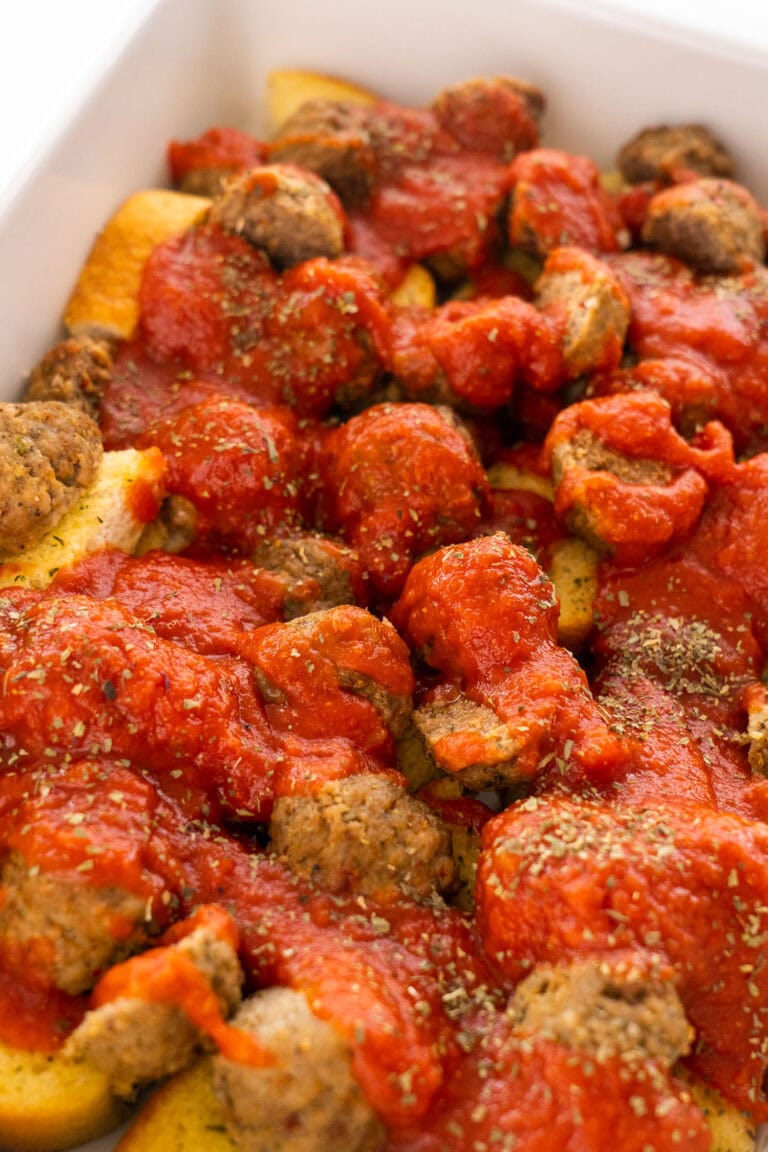 Meatball Texas Toast Casserole - Brooklyn Farm Girl
