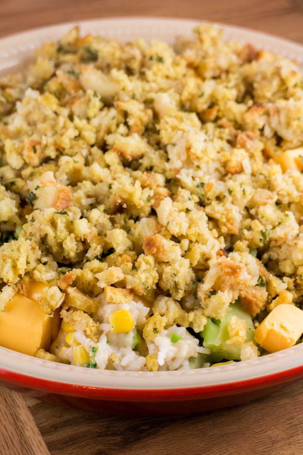 Broccoli Cheese Casserole with Stuffing - Brooklyn Farm Girl