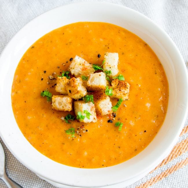 Creamy Sweet Pepper Soup - Brooklyn Farm Girl