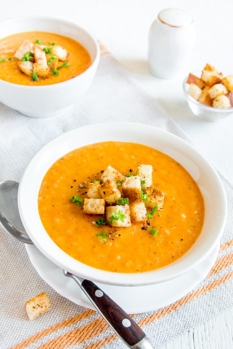 Creamy Sweet Pepper Soup - Brooklyn Farm Girl