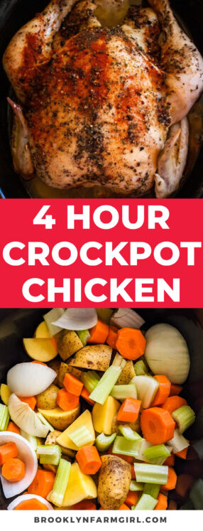 Slow Cooker Whole Chicken (4 Hours) - Brooklyn Farm Girl