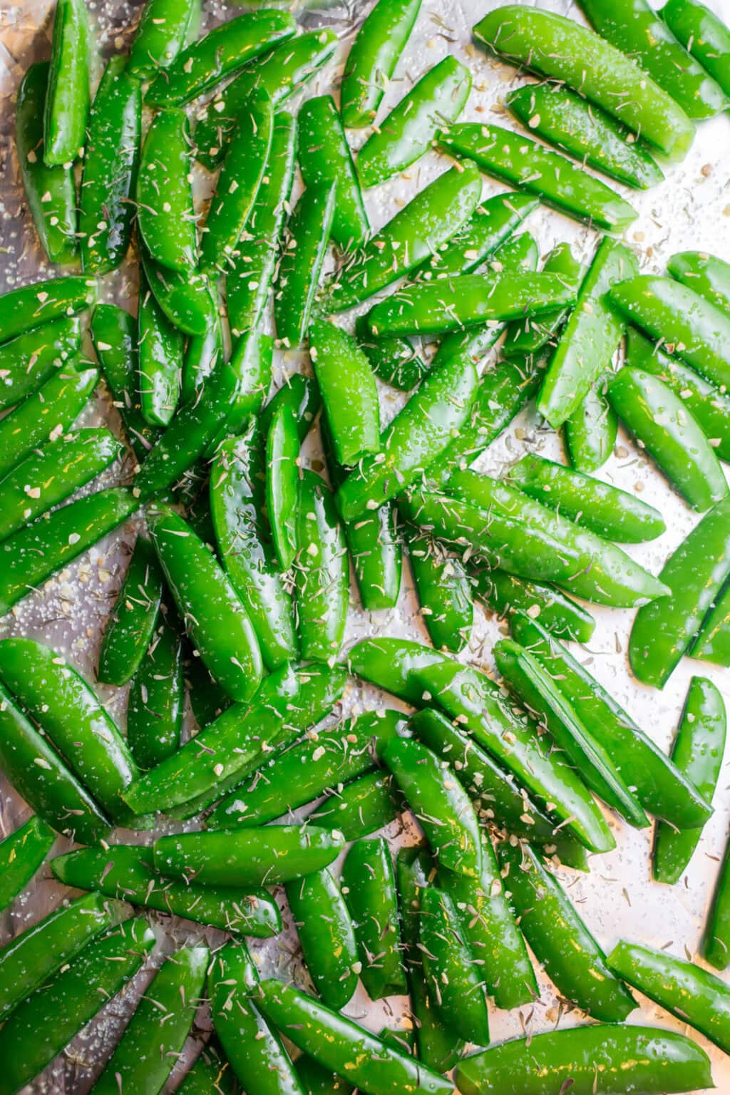 10 Minute Roasted Sugar Snap Peas - Brooklyn Farm Girl