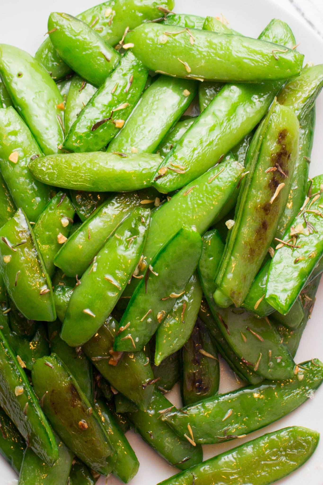 10 Minute Roasted Sugar Snap Peas - Brooklyn Farm Girl