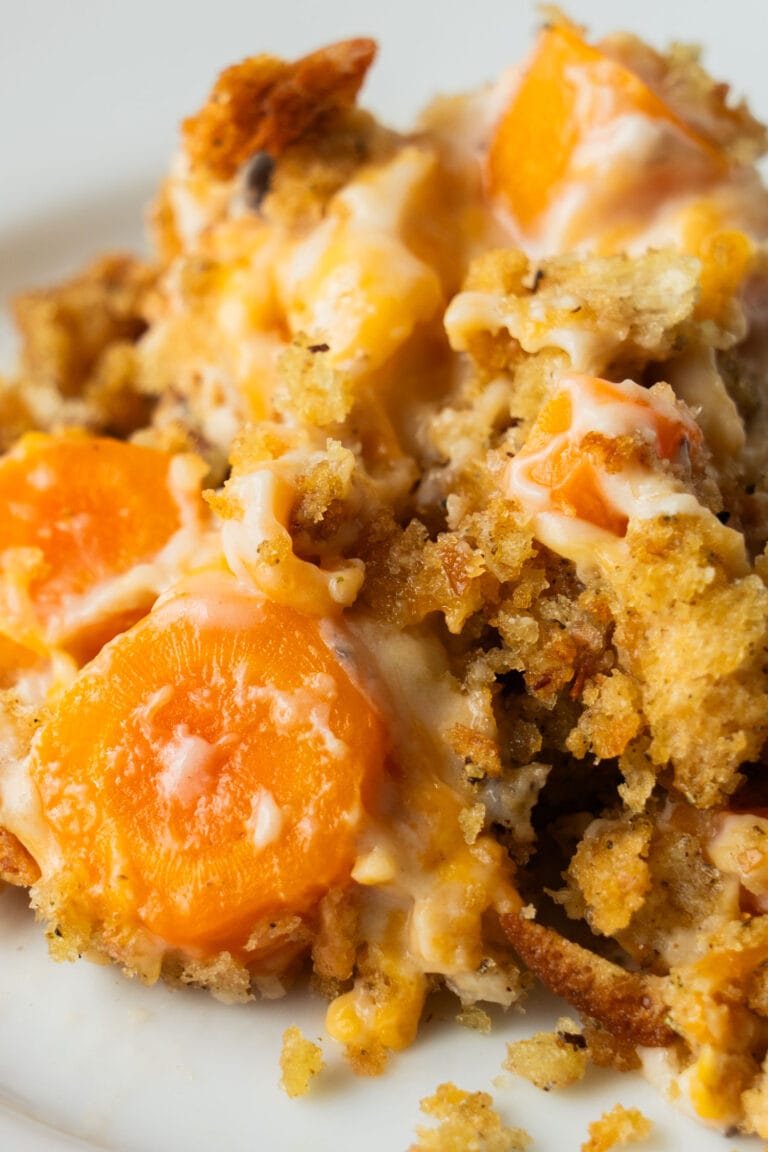 Savory Carrot Casserole with Cheddar Cheese - Brooklyn Farm Girl