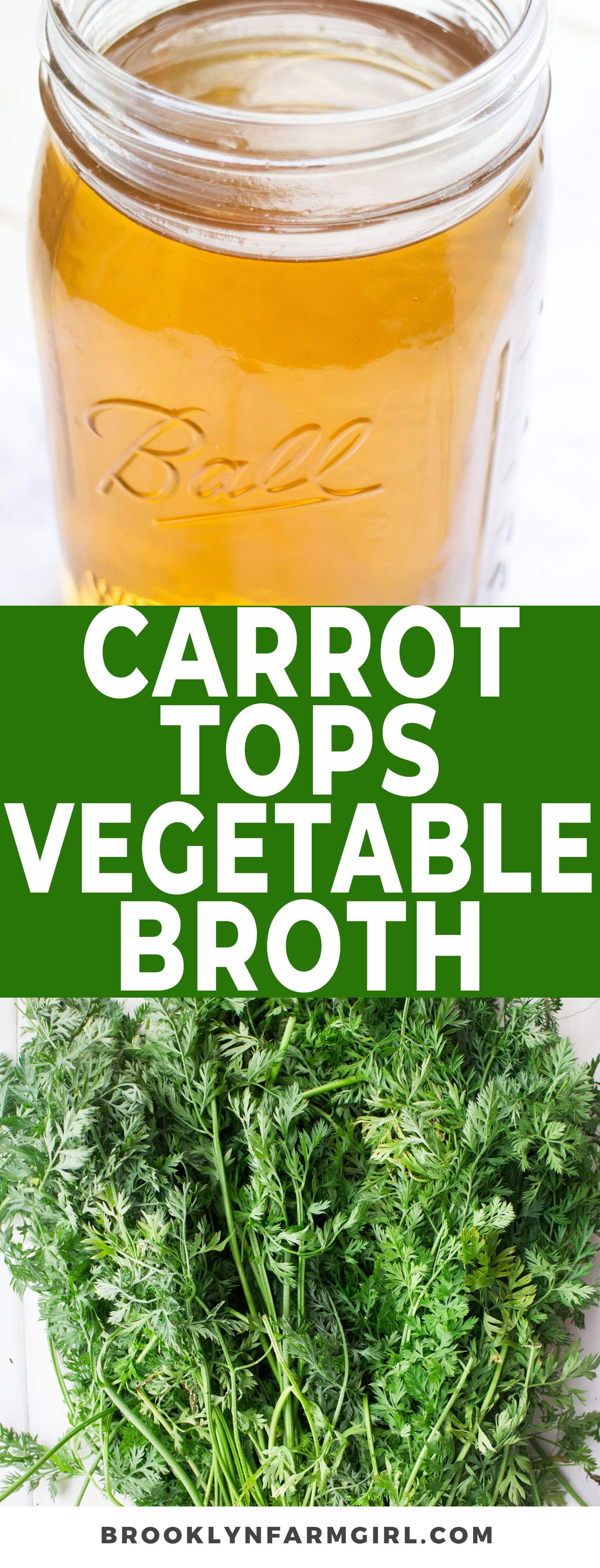 Carrot Tops Vegetable Broth - Don't waste the carrot greens!
