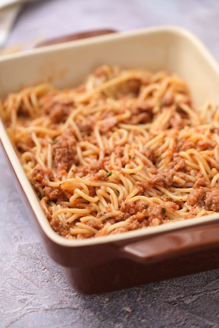 Leftover Spaghetti Casserole - Brooklyn Farm Girl