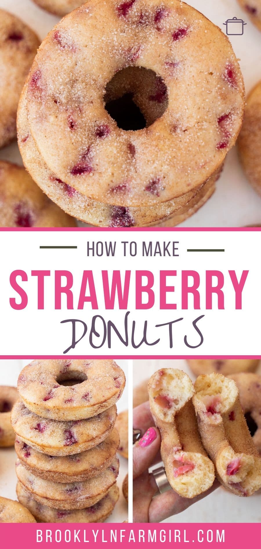 Baked Strawberry Donuts - Brooklyn Farm Girl