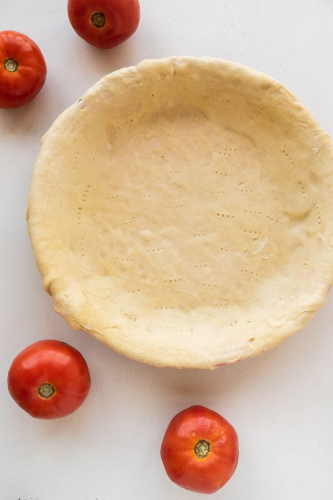 Baked Tomato Pie with Ricotta and Basil - Brooklyn Farm Girl