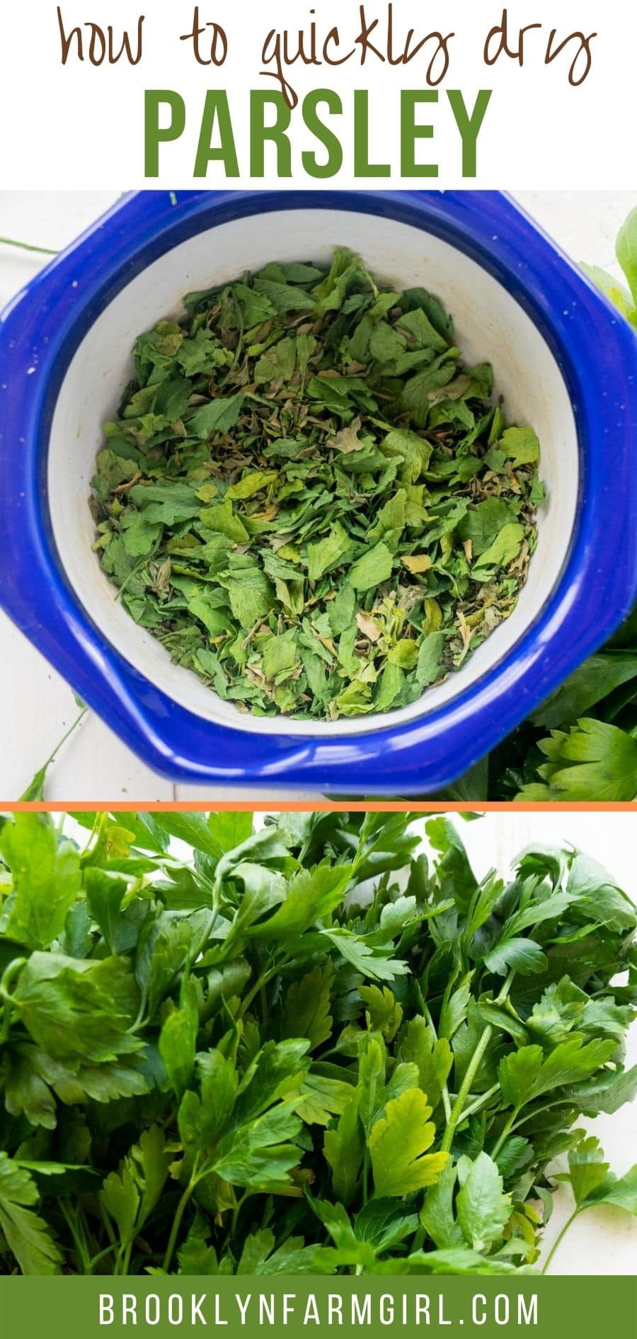 How to Dry Parsley In The Microwave - Brooklyn Farm Girl