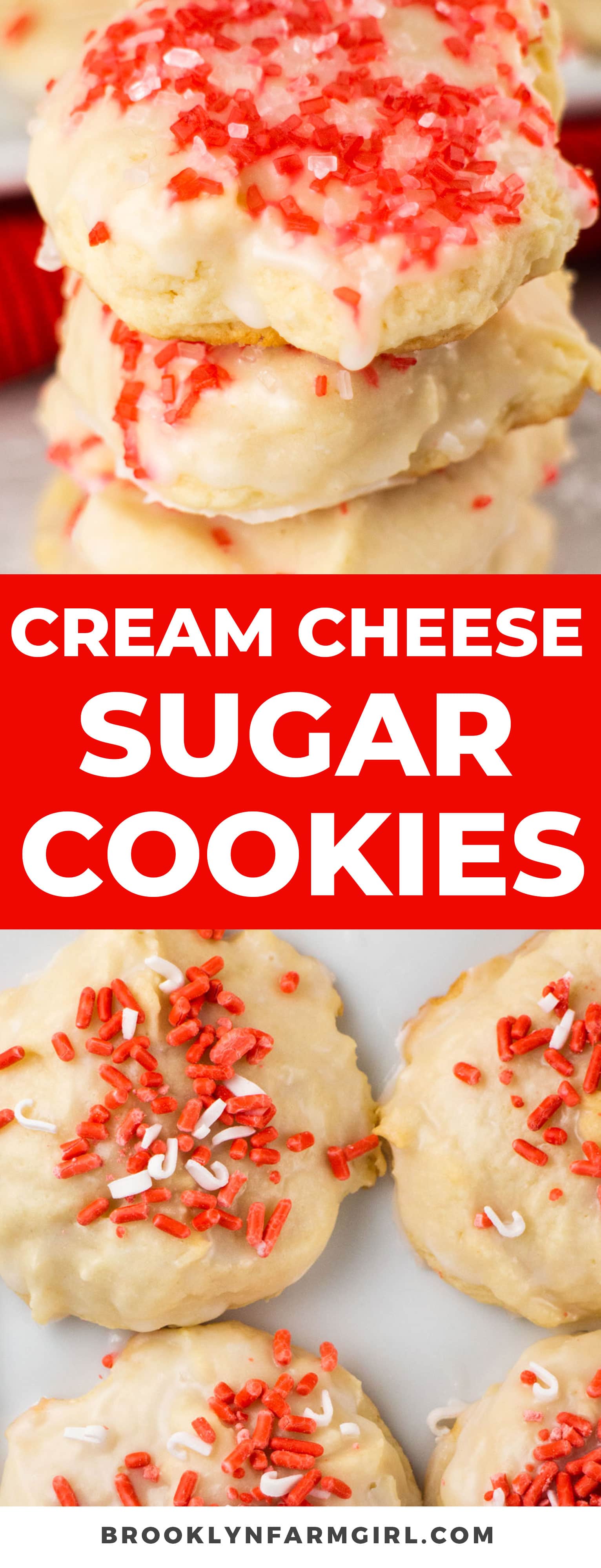 Christmas Cream Cheese Sugar Cookies - Brooklyn Farm Girl