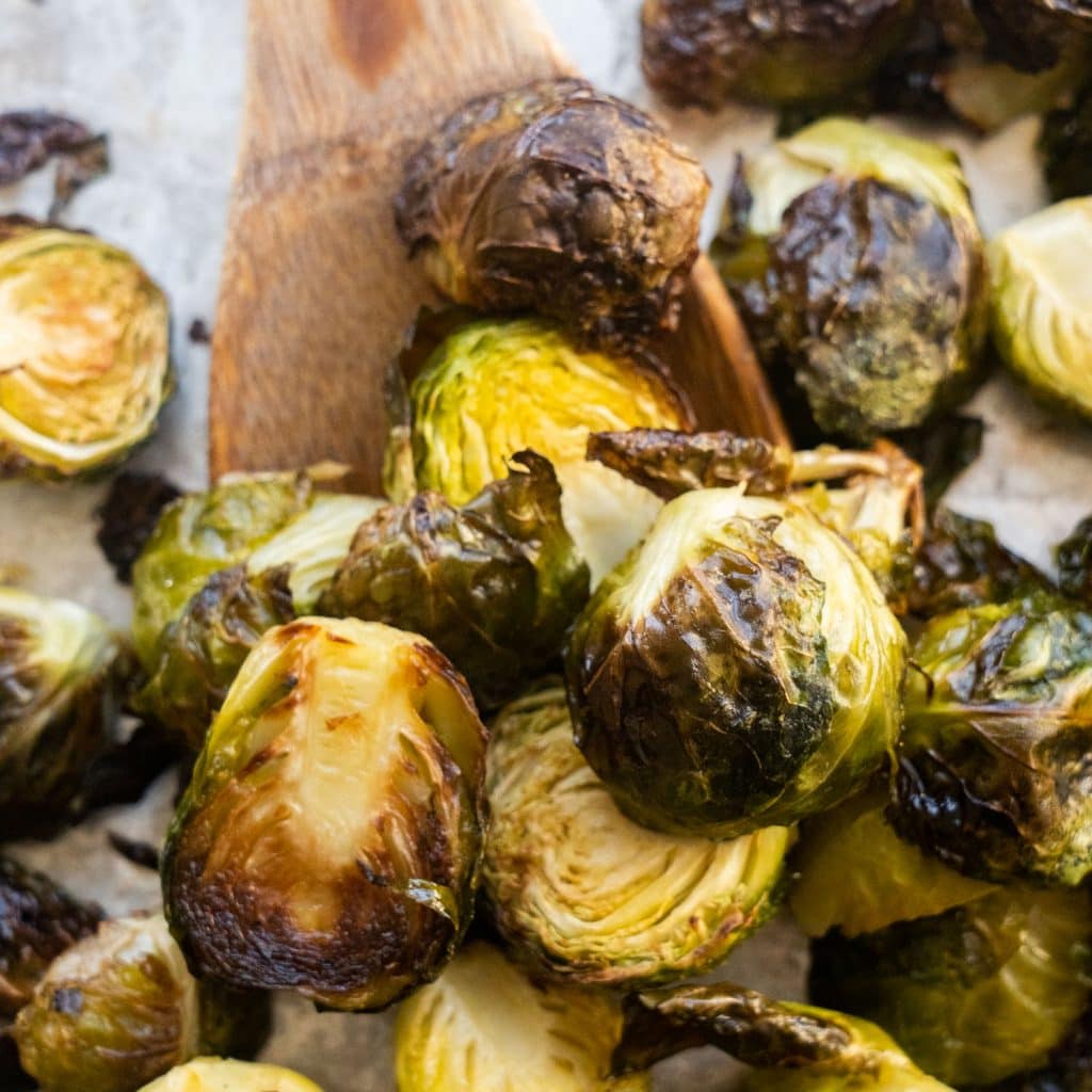 How to Cook Brussels Sprouts in the Oven (so crispy) - Brooklyn Farm Girl