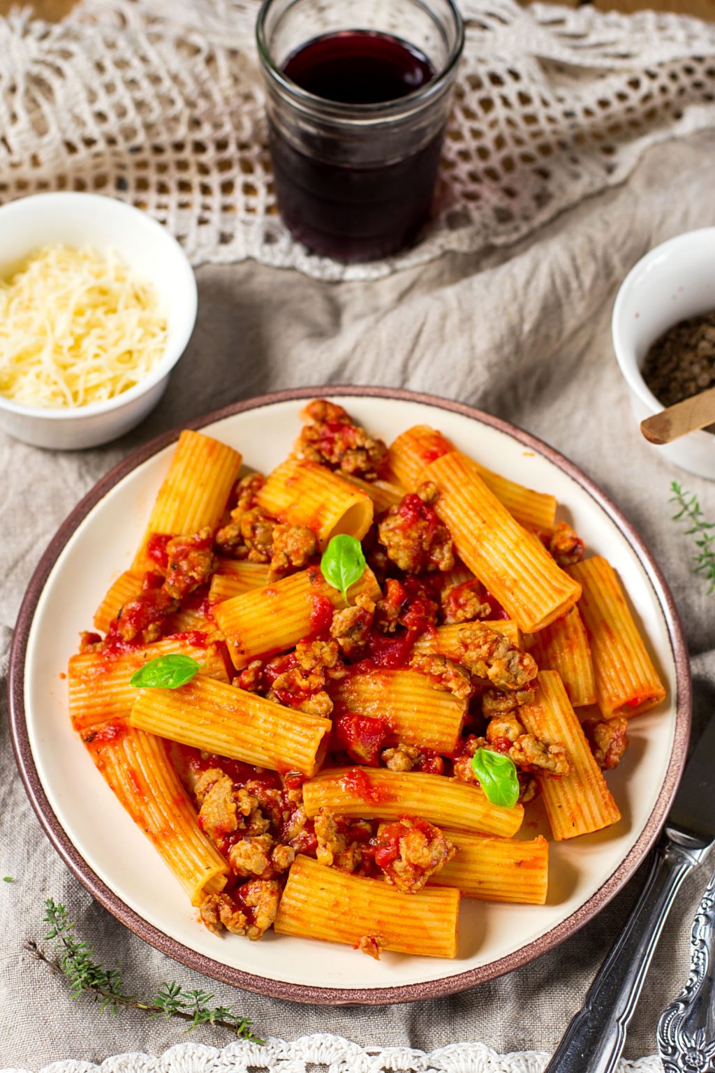 Rigatoni with Sweet Italian Sausage - Brooklyn Farm Girl