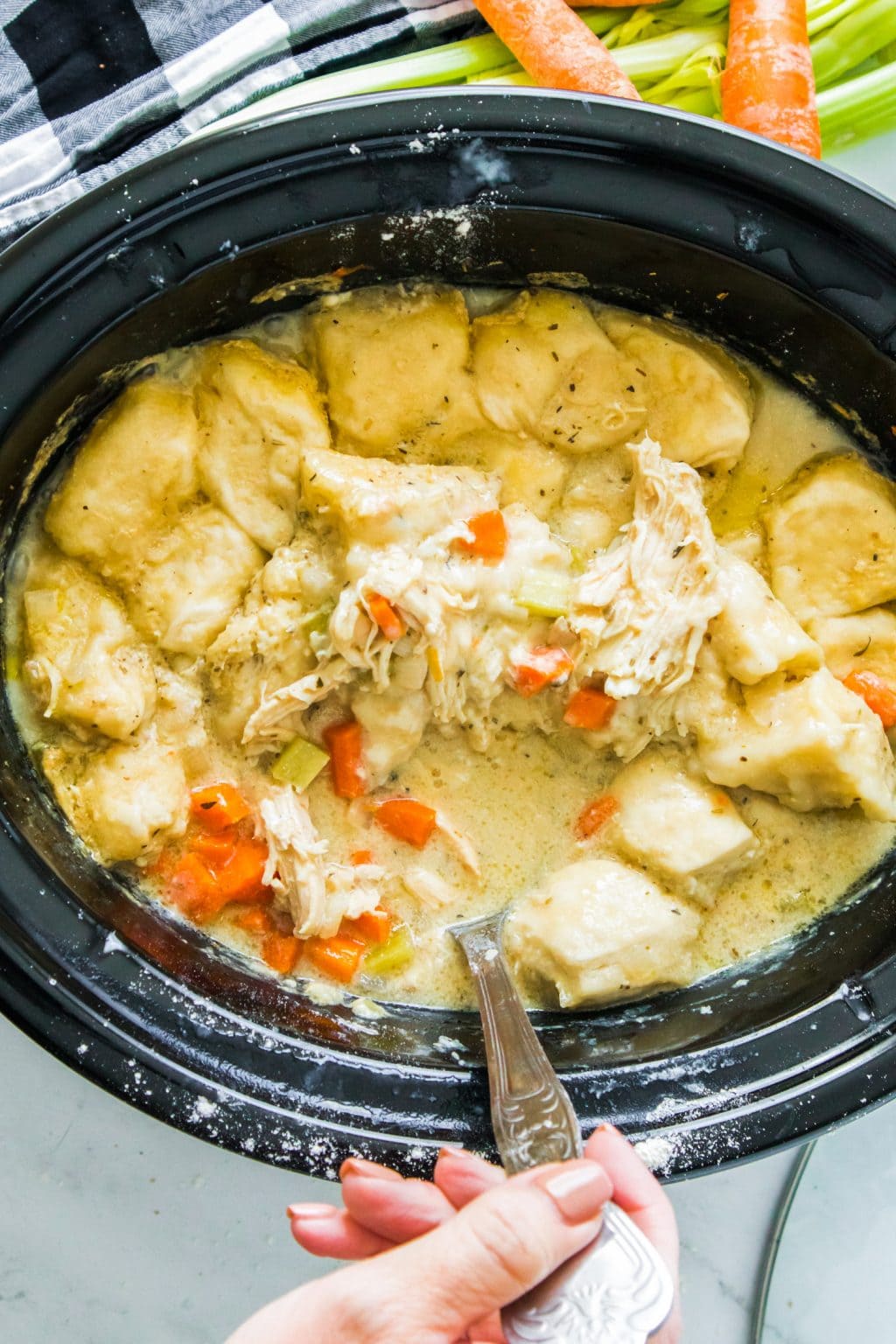 Slow Cooker Chicken and Dumplings - Brooklyn Farm Girl