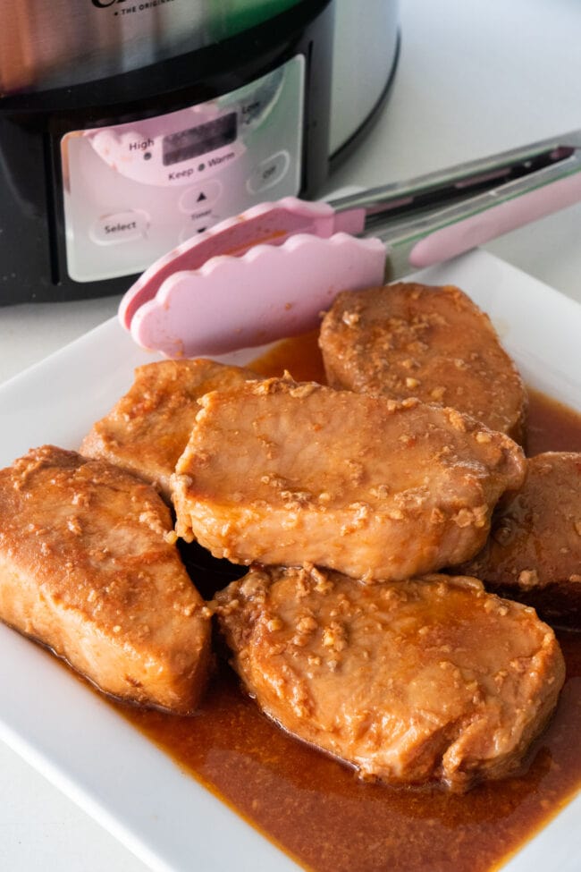 Slow Cooker Pork Chops (5 hours) - Brooklyn Farm Girl