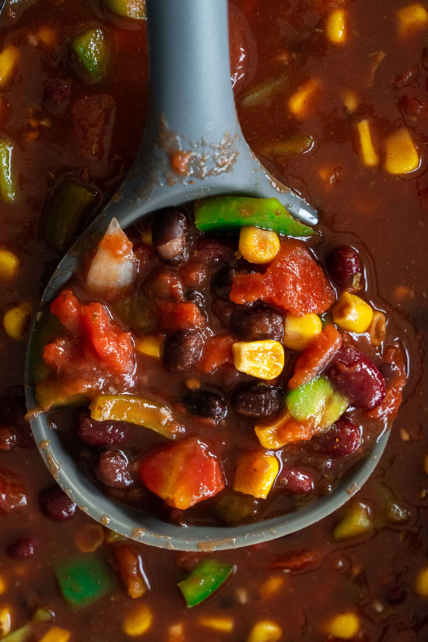 Veggie-Packed Vegetarian Slow Cooker Chili - Brooklyn Farm Girl