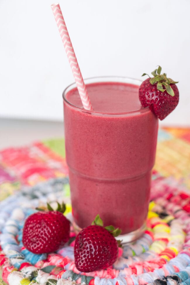 Strawberry Banana Protein Smoothie - Brooklyn Farm Girl
