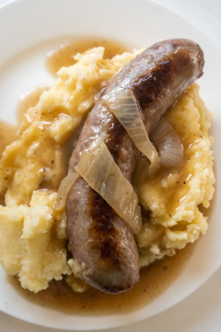 Bangers and Mash with Beef Onion Gravy (my kids love this) - Brooklyn ...