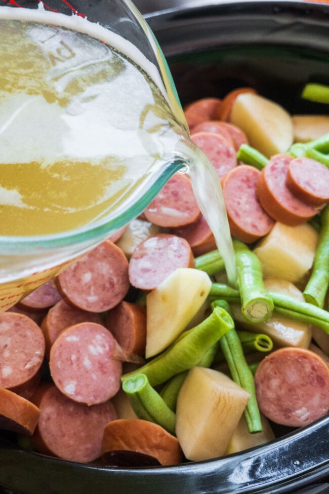 Crockpot Kielbasa and Green Beans - Brooklyn Farm Girl