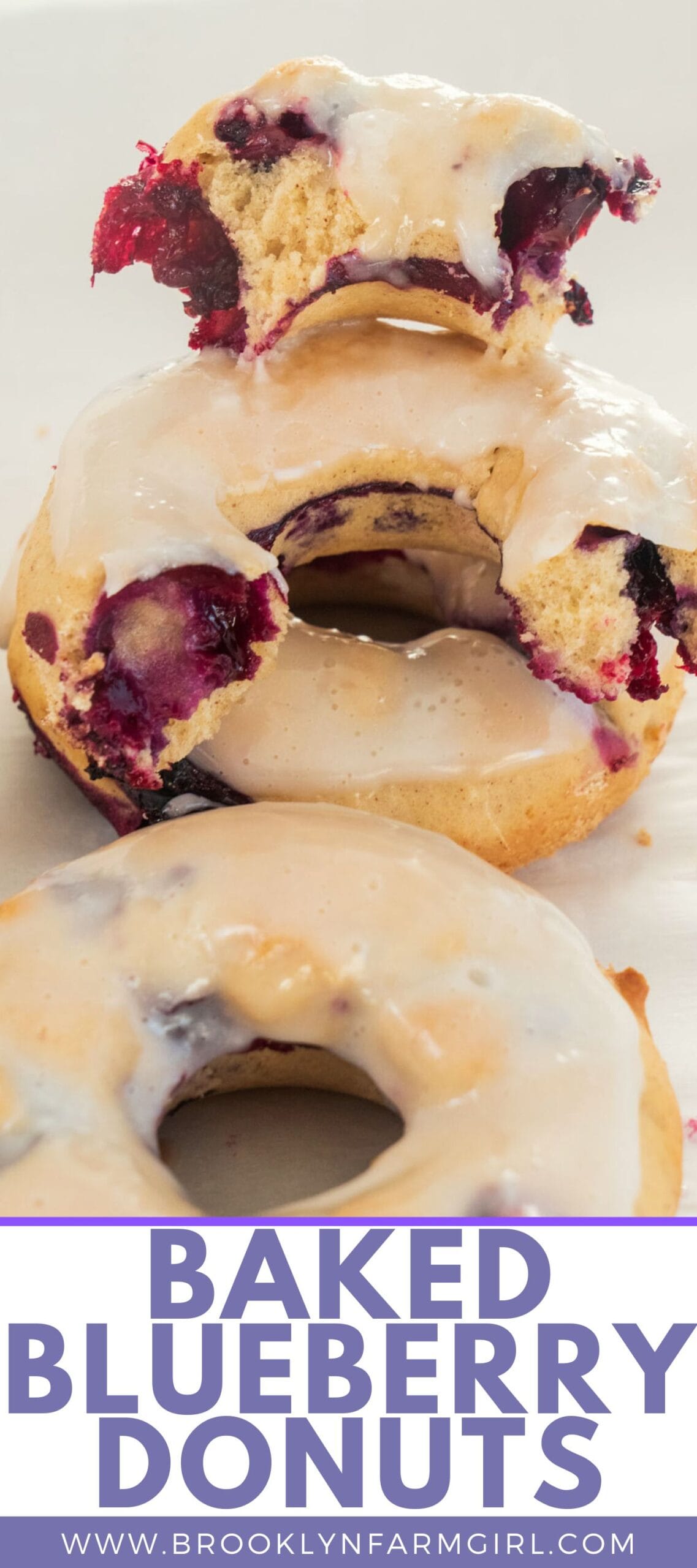 Baked Blueberry Donuts with Lemon Icing - Brooklyn Farm Girl