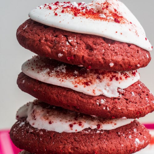 Red Velvet Cookies with Frosting - Brooklyn Farm Girl