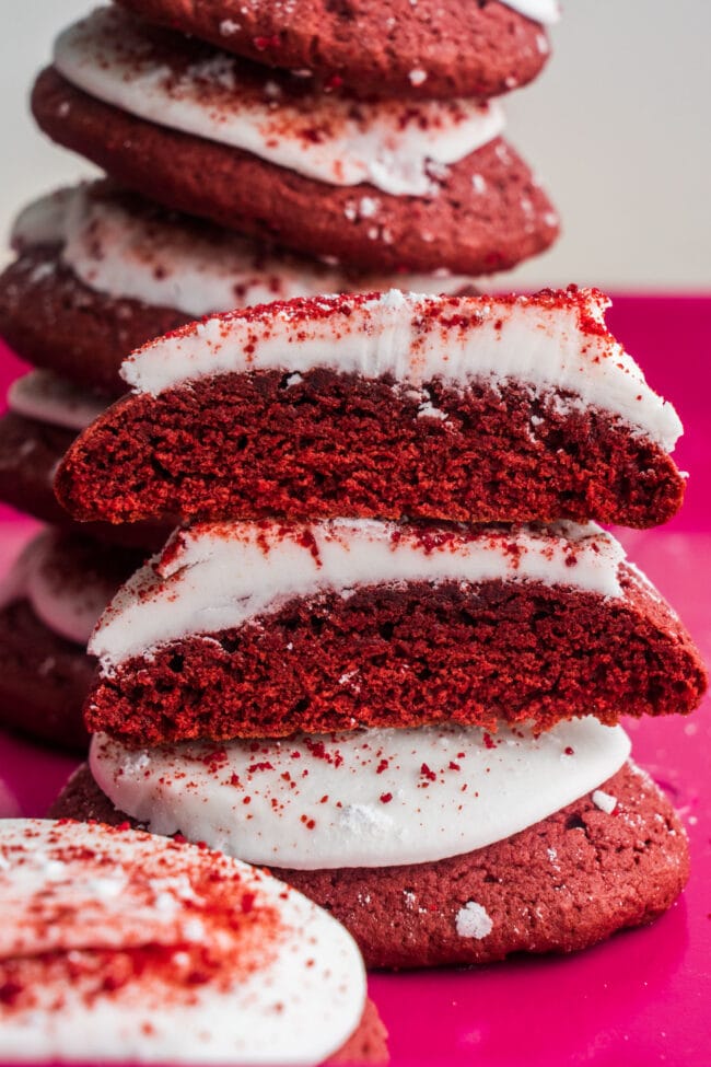 Red Velvet Cookies with Frosting - Brooklyn Farm Girl