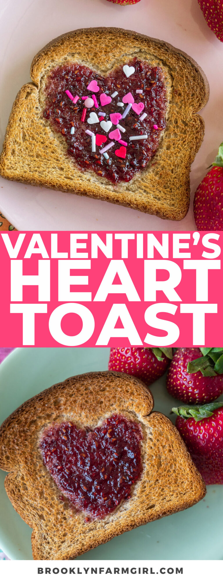 Heart Toast for Valentine's Day Breakfast - Brooklyn Farm Girl