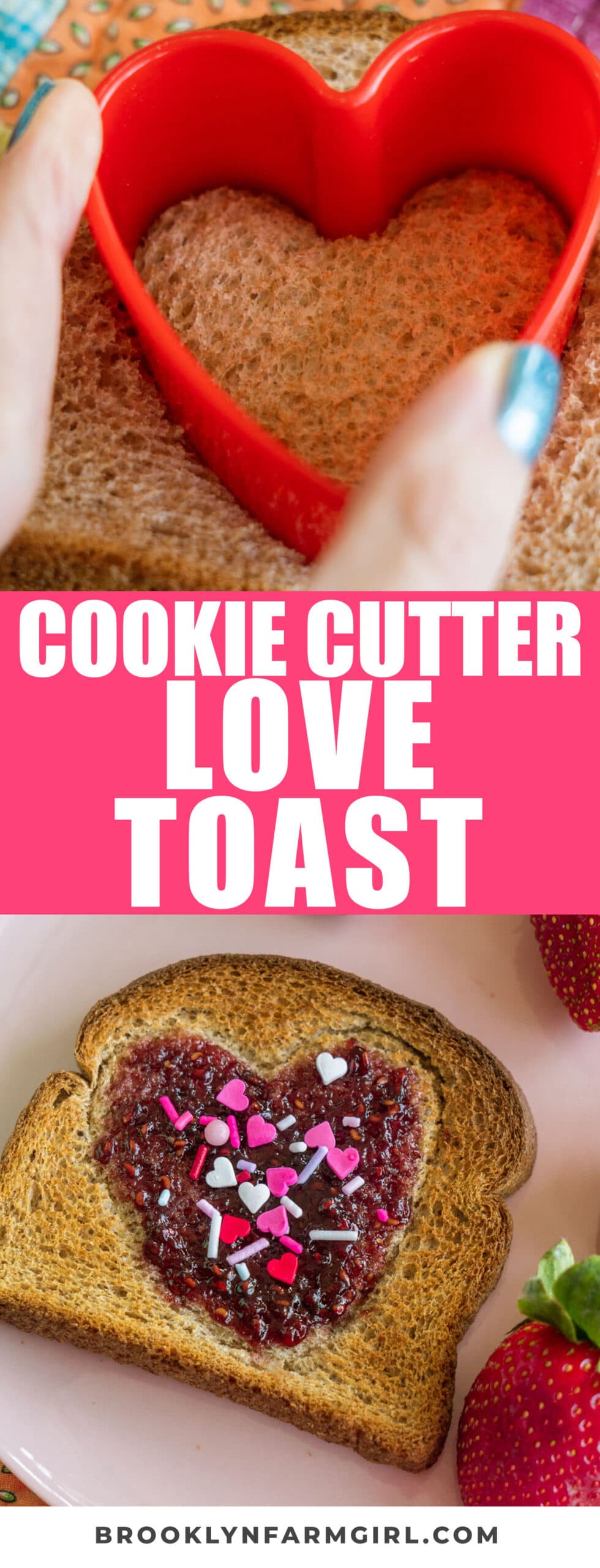 Heart Toast for Valentine's Day Breakfast - Brooklyn Farm Girl