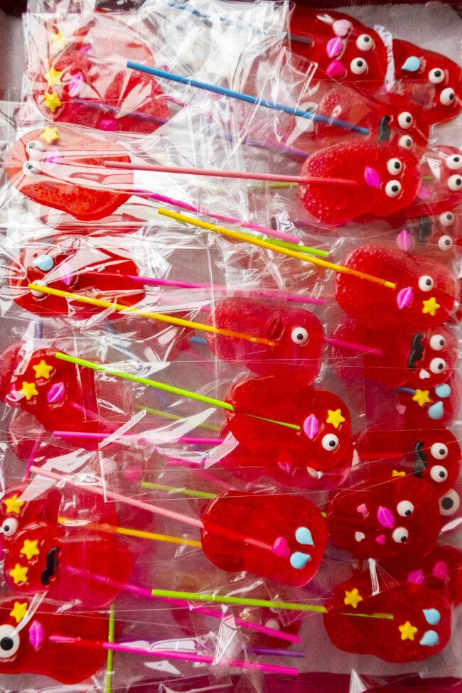 Monster Valentine Lollipops (Jolly Rancher Suckers) - Brooklyn Farm Girl