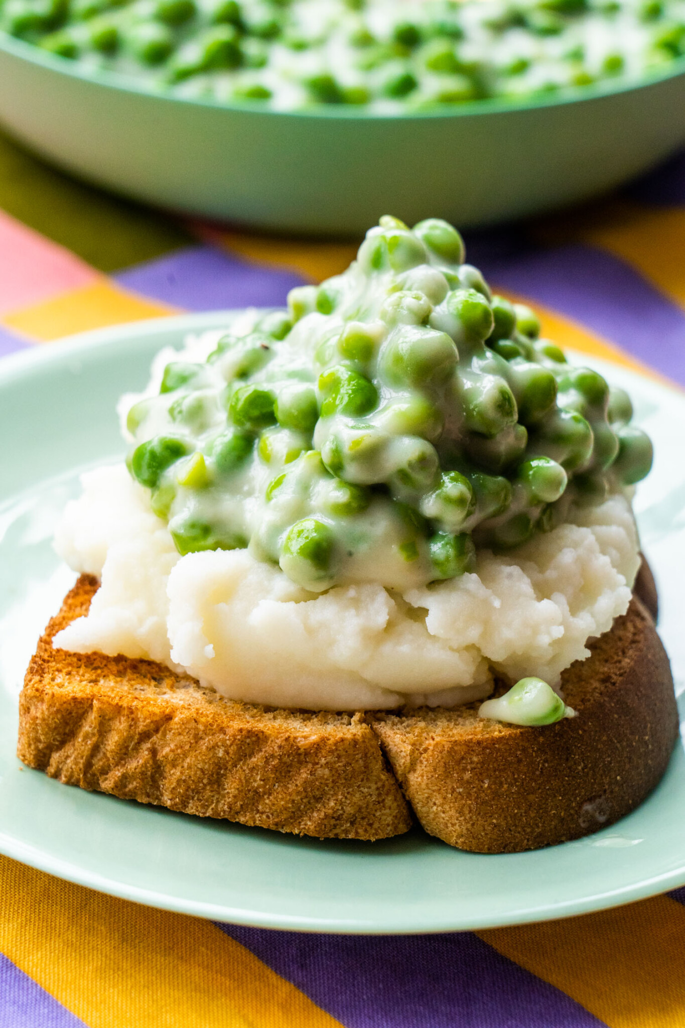 Creamed Peas (on Mashed Potatoes and Toast) - Brooklyn Farm Girl