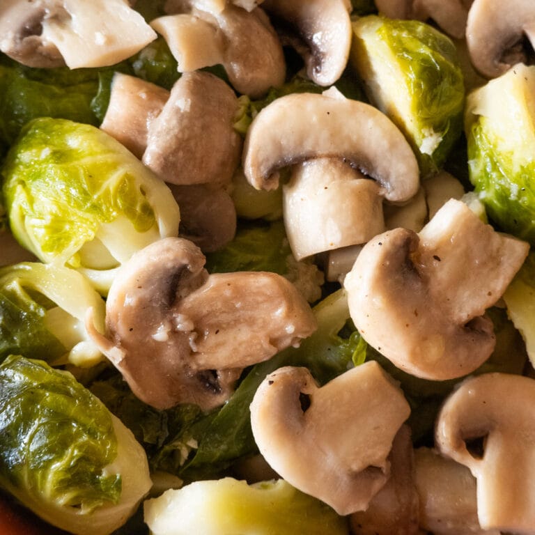 Buttered Brussels Sprouts and Mushrooms - Brooklyn Farm Girl