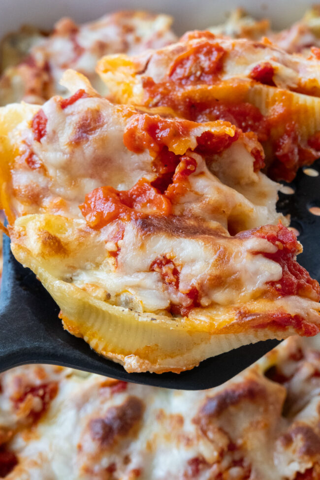 Beef and Ricotta-Stuffed Jumbo Shells Casserole - Brooklyn Farm Girl