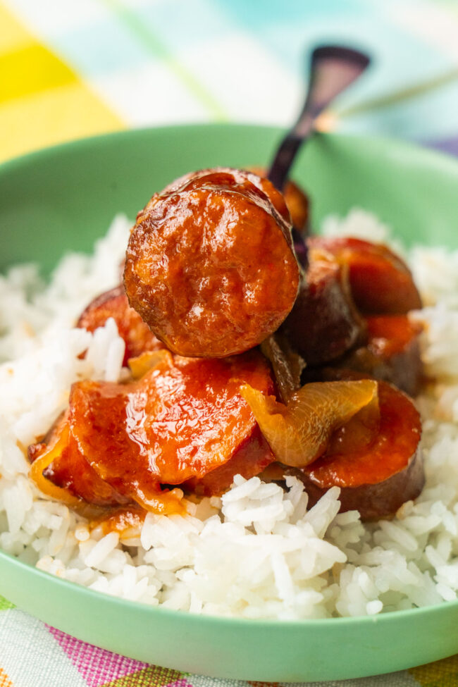 Crockpot Sweet and Sour Kielbasa - Brooklyn Farm Girl