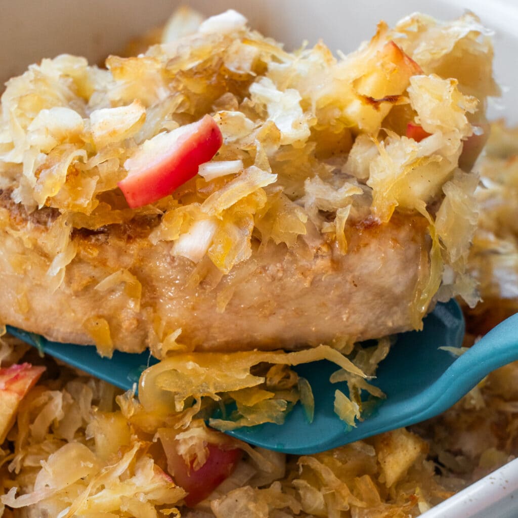 German Pork Chops and Sauerkraut - Brooklyn Farm Girl