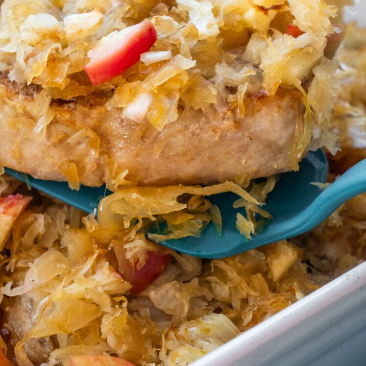 German Pork Chops and Sauerkraut - Brooklyn Farm Girl