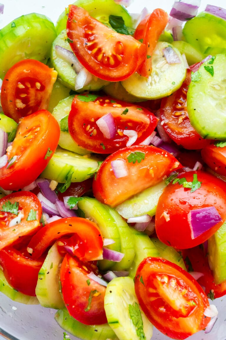 Cucumber Tomato Salad - Brooklyn Farm Girl
